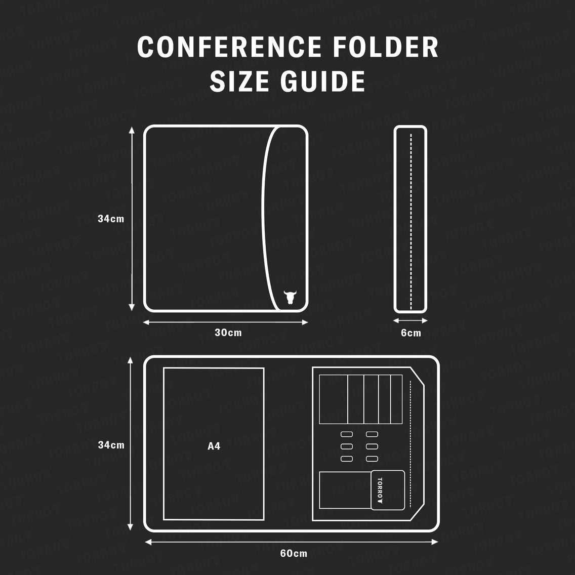 Leather Zipped A4 Conference Folder / Portfolio – TORRO