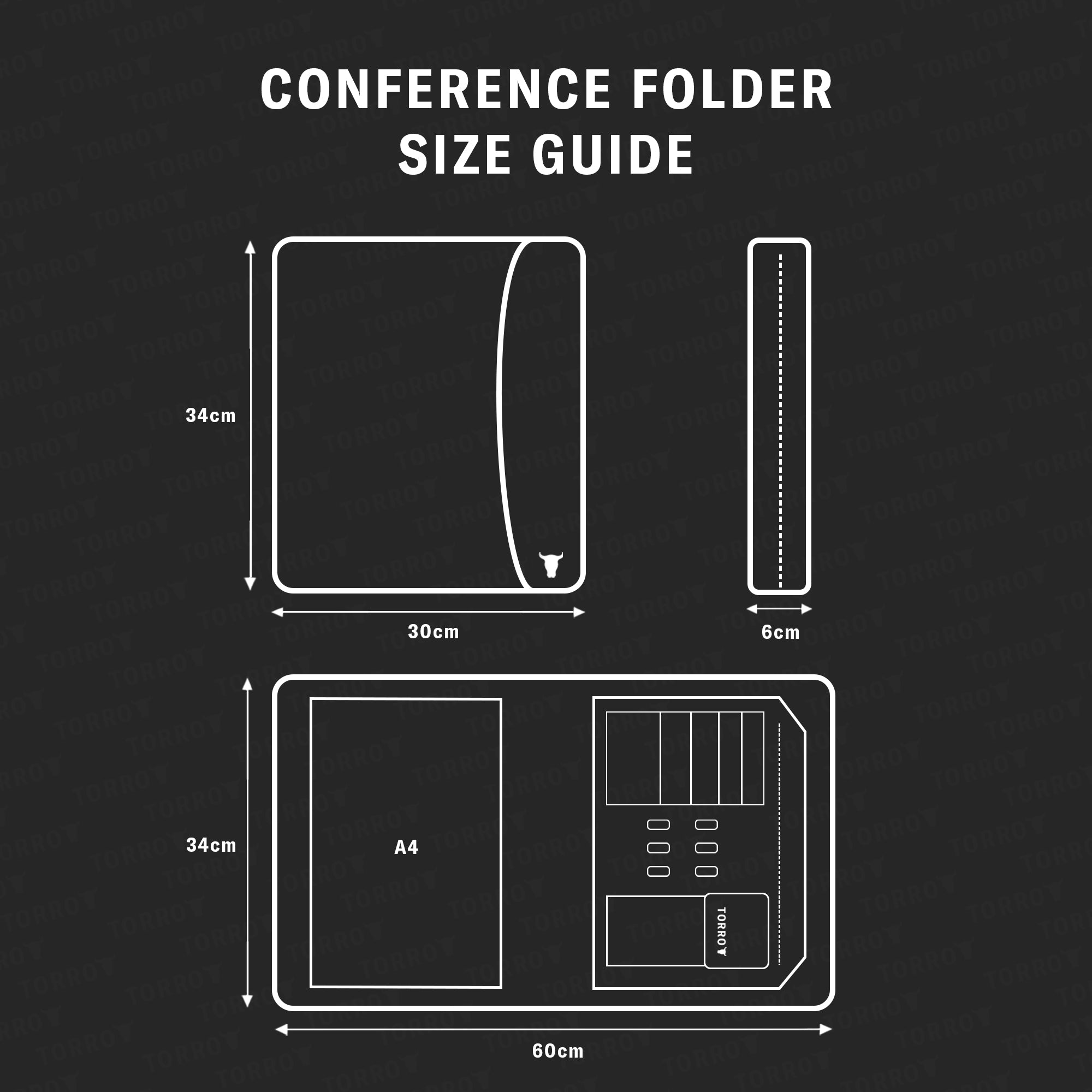 Leather Zipped A4 Conference Folder / Portfolio – TORRO