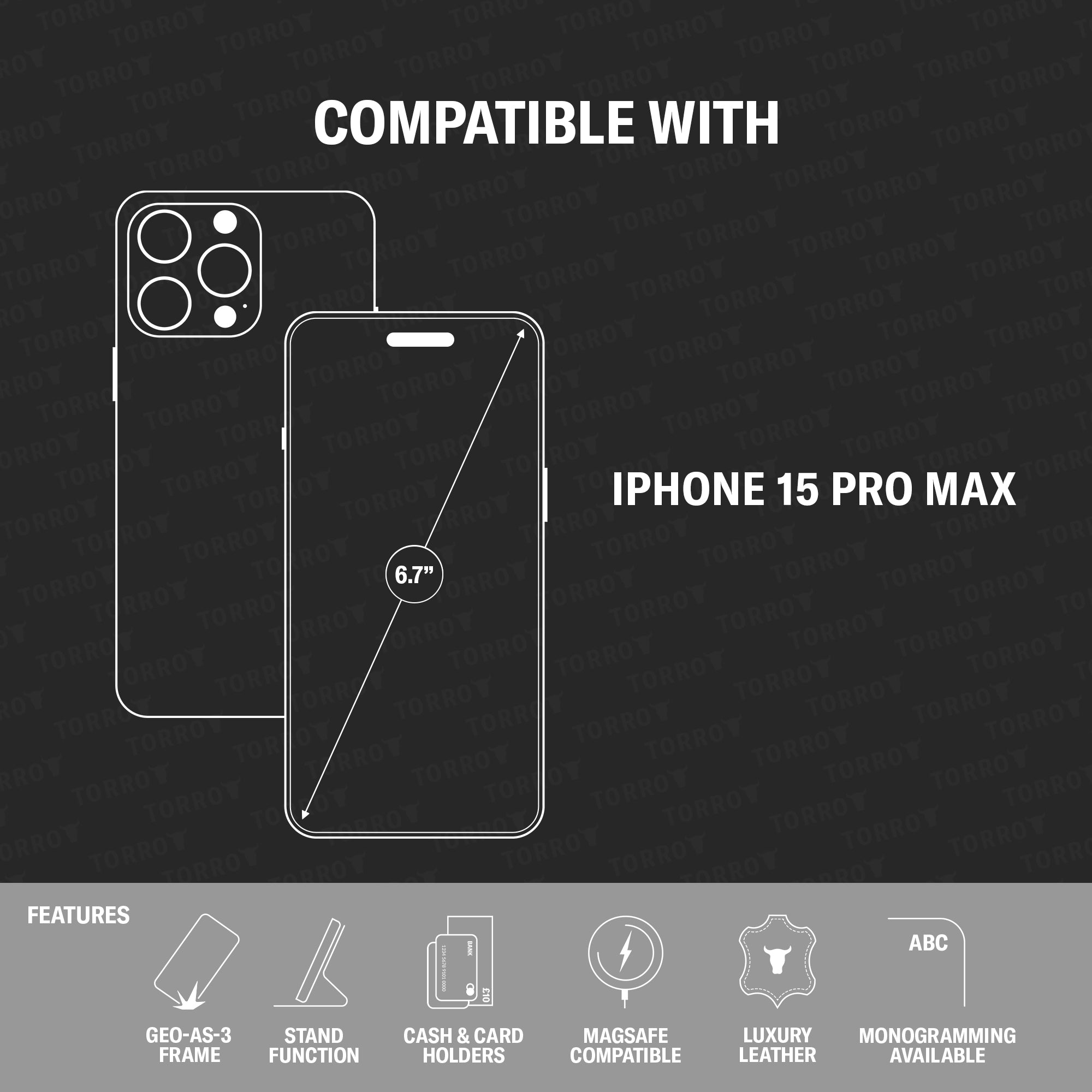 iPhone 15 Pro Max Leather Wallet Case (MagSafe Compatible) - TORRO