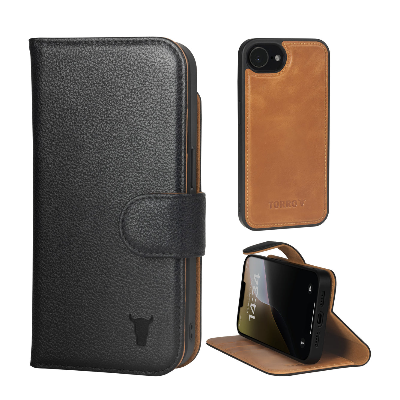 iPhone 17e / 16e 2-in-1 Leather Detachable Wallet Case – TORRO