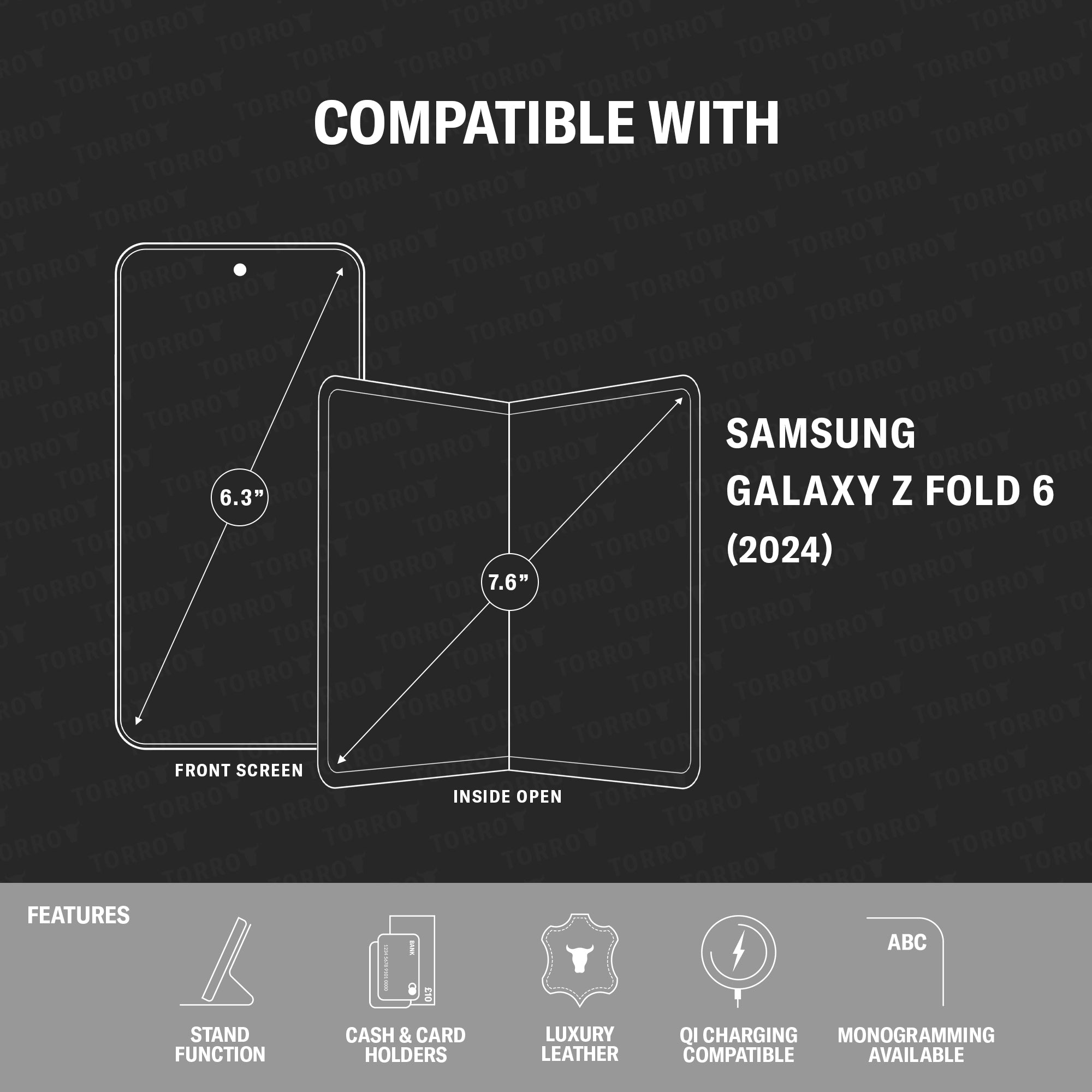 Samsung Galaxy Z Fold6 Leather Wallet Case with Stand Function – TORRO