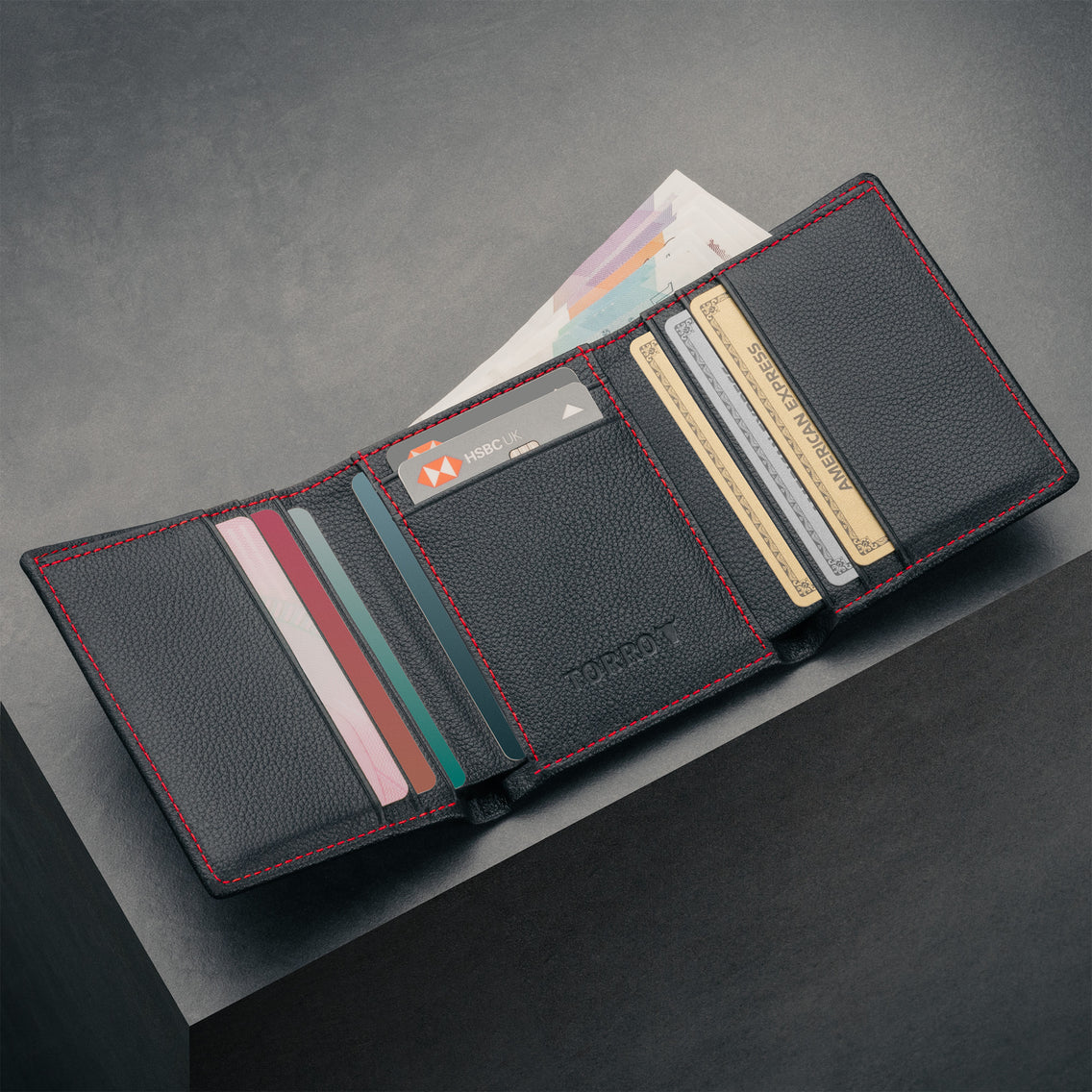 Mens Leather Trifold Wallet | High Capacity RFID Blocking Wallet – TORRO