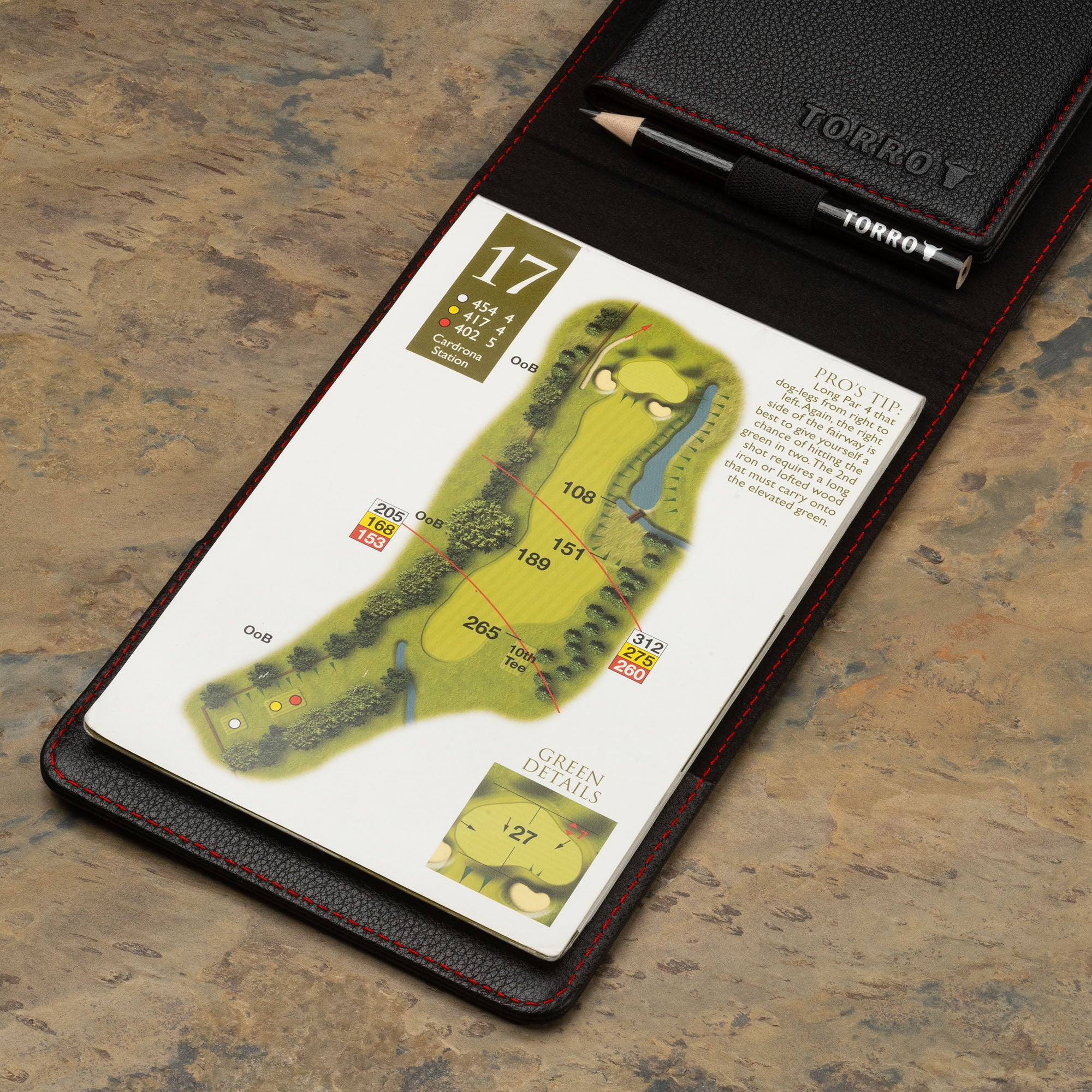 Leather Golf Scorecard Holder & Yardage Book Cover - TORRO