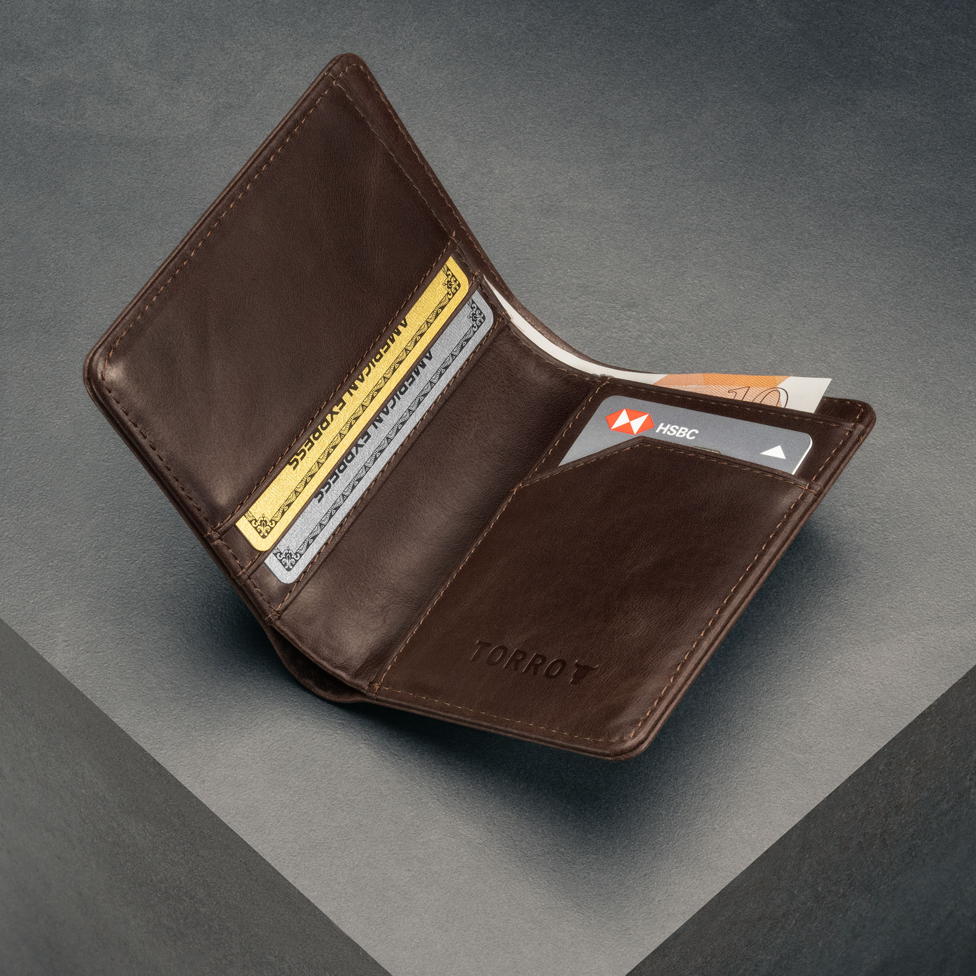 Slim Leather Bifold Wallet (with RFID Protection) - TORRO