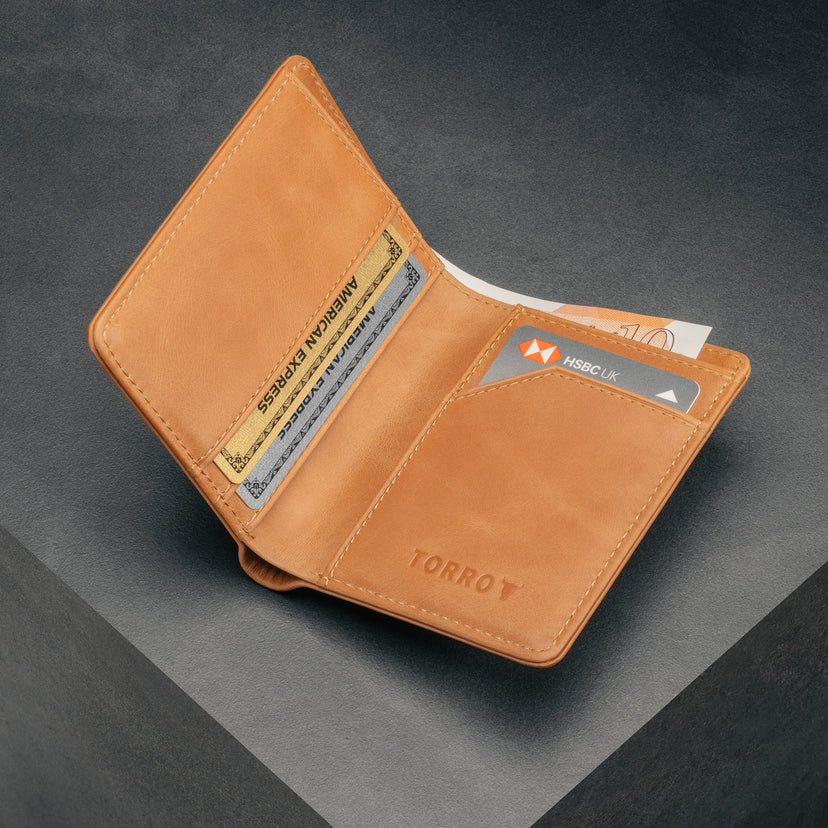 Slim Leather Bifold Wallet (with RFID Protection) - TORRO
